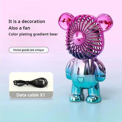 2024 Electroplating Gradual Change Bear Fan Color Graffiti H