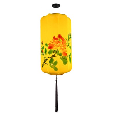 Outdoor New Chinese Style Fabric Hand-painted Lantern Antiqu