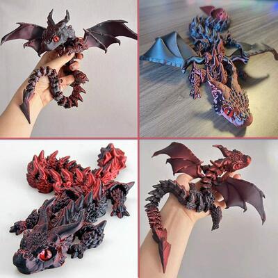 3D Printed Animals Toy Multi-joint Movable Dinosaur Snake Fi
