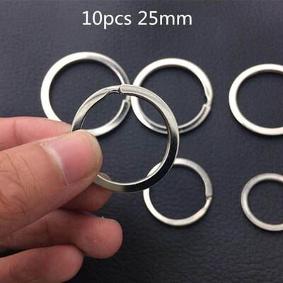 ,50pcs Metal Blank Keyrings Keychain Split Ring Keyfob Key