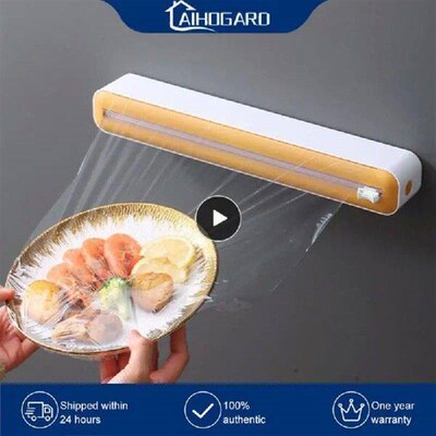 2In1 Plastic Wrap Dispenser Cling Film Dispenser Cutter