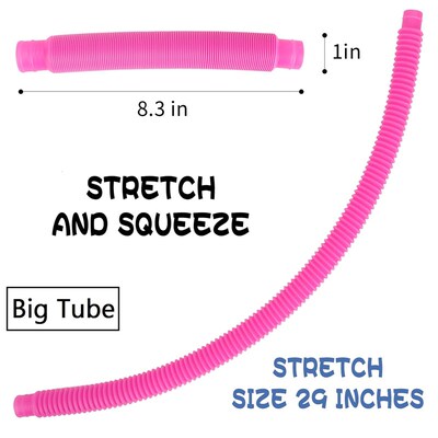 8Pcs Tubes Sensory Toy Fidget Sress Relieve Squeeze Toys Str