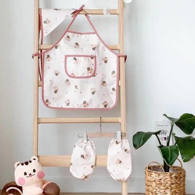 Baby children waterproof and dirty eating bib bear apron cuf