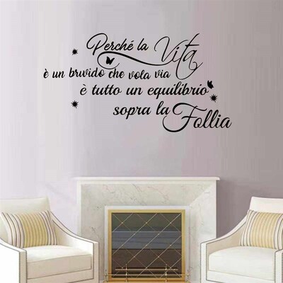 Italian Singer Inspirational Quote Wall Sticker Bedroom Kids