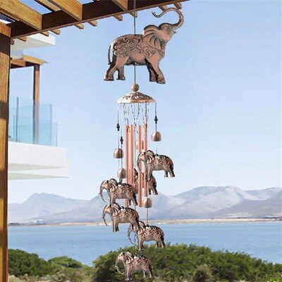 Vintage Metal Wind Chimes Bird Owl Wind Chimes Retro Brass