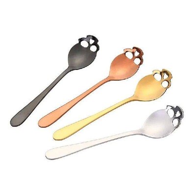 4pcs/lot Skull Spoon Coffee Teaspoon whipped coffee Steel