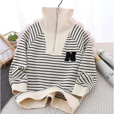 2023 Spring Boys Cotton Sweatshirts Kids Teen Stripe Pullove