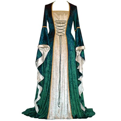 Women Medieval Ladies Retro Party Dress Halloween Costume