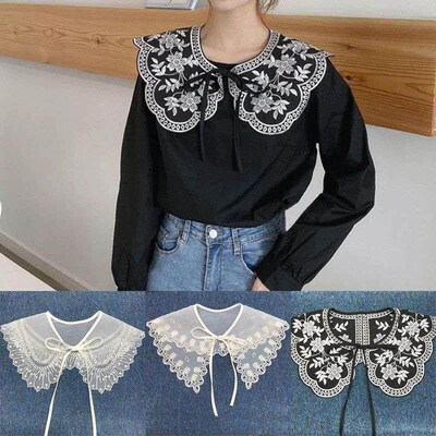 White Lace Fake Collar Blouse Detachable Collar For Women Cl