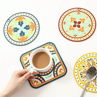 Retro Heat-Insulating Table Mats, Dining Table Pads, Heat-Re