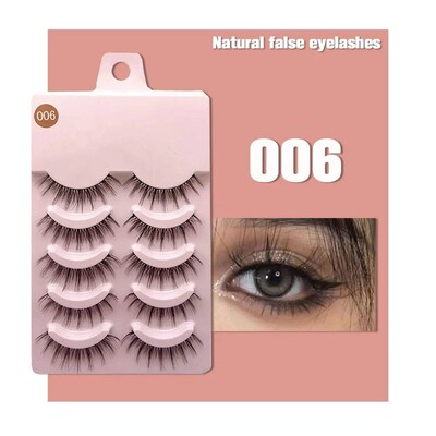 New 5 Pairs Cos False Eyelashes Natural Thick Clustered Eyel