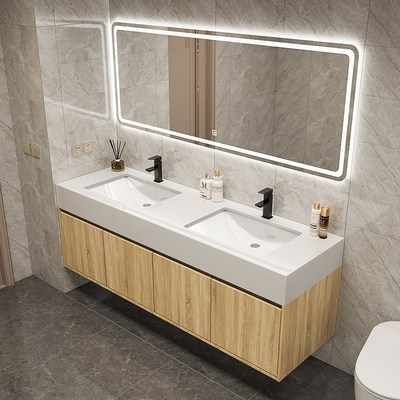 公共厕所洗手台盆大理石浴室柜人卫生间洗漱台洗脸盆装