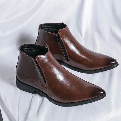 Classic Mens Slip on Low Top Casual Shoes 2024 Leather Point