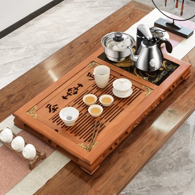 新功中式复古茶盘套装实木茶台办公室功夫茶具全自动一体F24-1