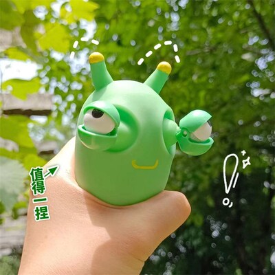 2023 New Squishy Toy Green Eye Worm Squeeze Toy Sress Reliev