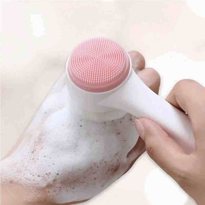 3D Double Silicone Facial Cleansing Brush Manual Massage Fac