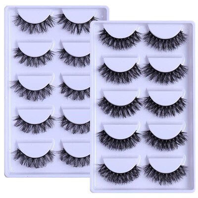 5Pairs 8D fake Lashes makeup Natural Fluffy False Eyelashes