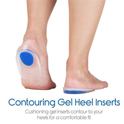 Soft Silicone Gel Insoles for Heel Spurs Pain Relief Foot Cu