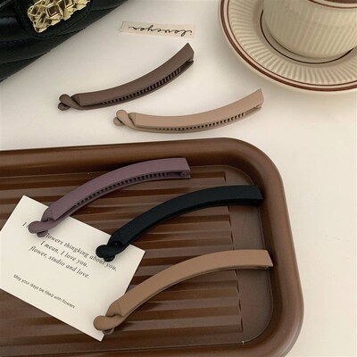 Women Elegant Matt Color Banana Claw Clips Matt Color Plasti