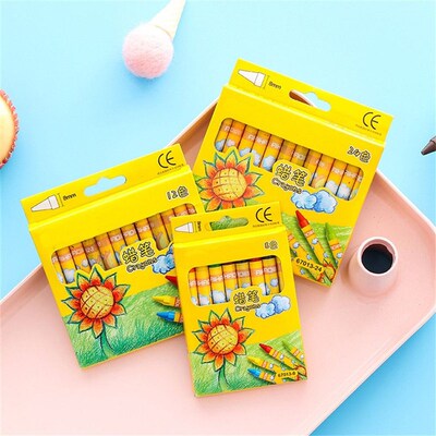 8/12/24 Colors Non-Toxic Wax Crayon Set Creative Graffiti Pe