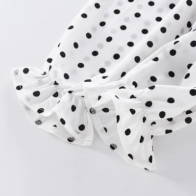 2PCS Baby Girls Clothing Sets Summer Sleeveless Polka Dot Ki