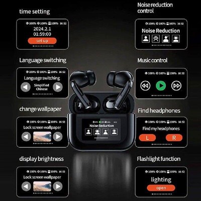 144 Languages Translator Earbuds Smart Touch Screen Housing