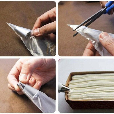 20pcs Disposable Pastry Bags S/M/L Baking Piping Bag for Cak
