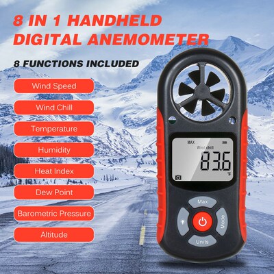 8 in 1 Digital Anemometer Handheld Wind Speed Meterfor