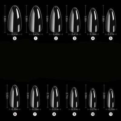 240 件 Almond False Nail Tips Clear Matt Soft Fake Nails Ext