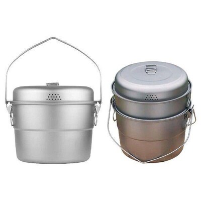 Camping Hanging Pot Soup Pot 5.5 L Capacity Stockpot