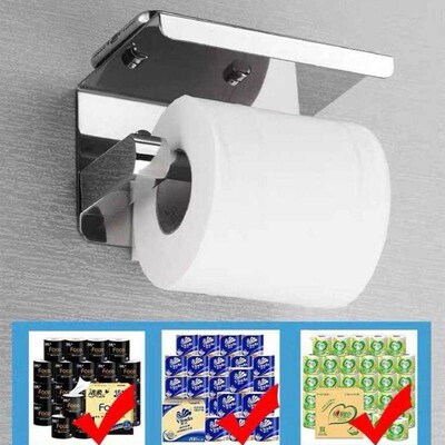 No Punching Wall Mounted Toilet Paper Holder Rustproof Antic