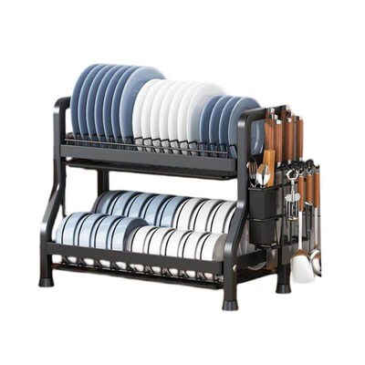 Large 3-Tier Dish Drying Rack Dish Drainer Utensil Holder