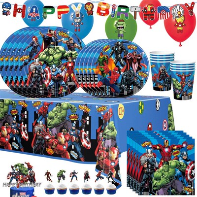 Superhero The Avengers Themed Birthday Party Supplies Tablec
