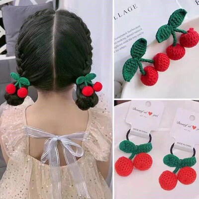 Fashion Red Cherry Hair Clip Hairband For Children Girls Cut
