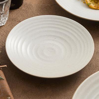 Hand-Thrown Platter Rustic Stoneware Dish Hotelware