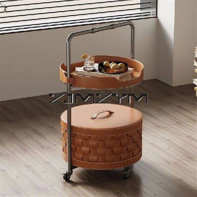 Creative Saddle Leather Storage Side Table Removable