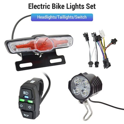 Bicycle Headlight and Tail Light Set Ebike Turn Signals Fron