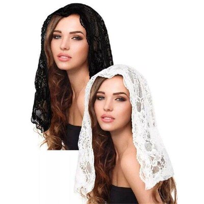 Bride Veil Mantilla Lace Head Covering Wedding Hair