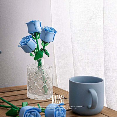 Romantic Rose Flower Bouquet Building Block Eternal Model As
