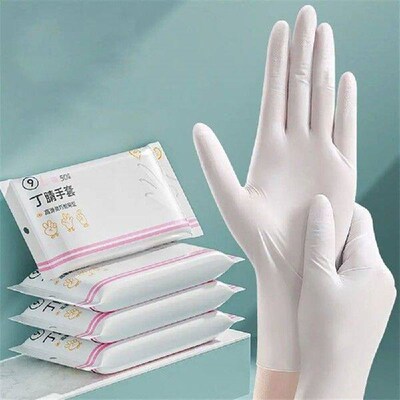Household Cleaning Beauty Pink Nitrile Gloves Dishwashing