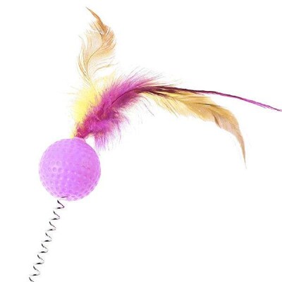 1/3Pcs Pet Cat Toy Elastic Feather ball Toys Cat Kitten