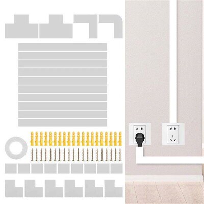 10Pcs Cord Hider 157inch Cable Cover Raceway Kit PVC White