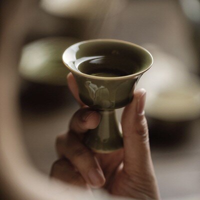 SukPlum Celadon High Stem CupHandcrafted Tea Set