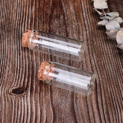 100pcs 5/8/10/12/15ml Tube Glass Vials Glass Bottles with