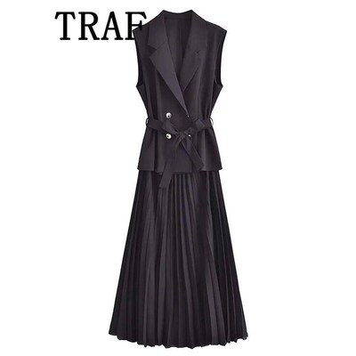 Corset Dress Women Pleated Vests Long Dresses for Women