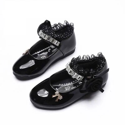2024 New Flower Girls Shoes Spring Autumn Princess Lace PU L
