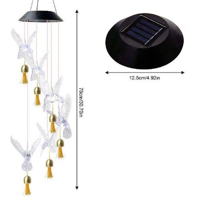 Solar Wind Chime with Bells Color Changing Solar Light