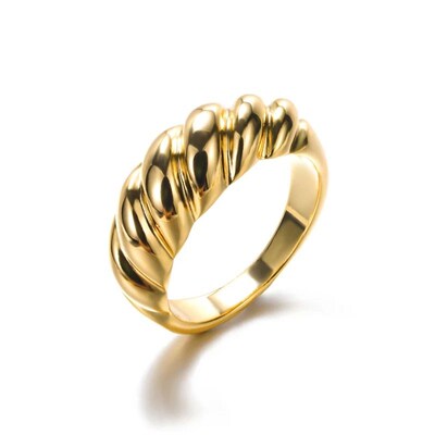 Sample Horn Ring Tarnish Free Croissant Chunky Rings for Wom