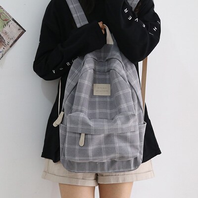DIEHE Fashion College School Bag Backpacks for Women Striped