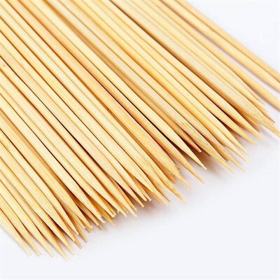 50Pcs Long Bamboo Skewers Wooden Sticks BBQ Barbecue Shish